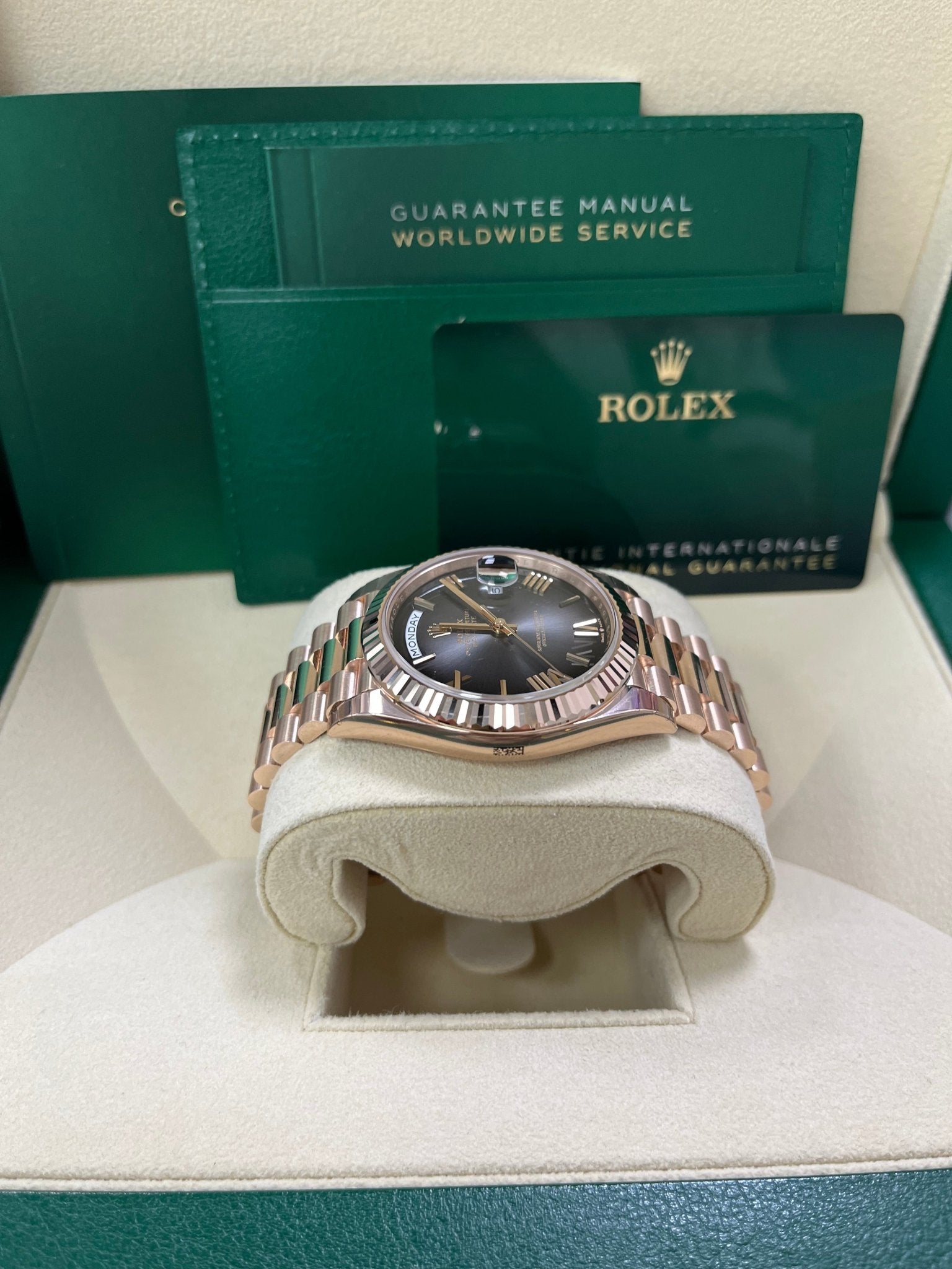 Rolex Day-Date 40 Slate Ombre Roman Dial 228235 – WatchesOff5th