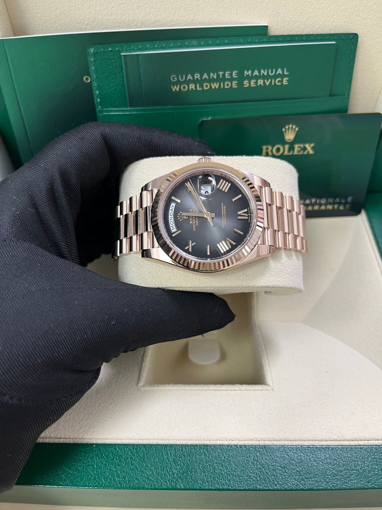 Rolex Day-Date 40 Slate Ombre Roman Dial 228235 – WatchesOff5th