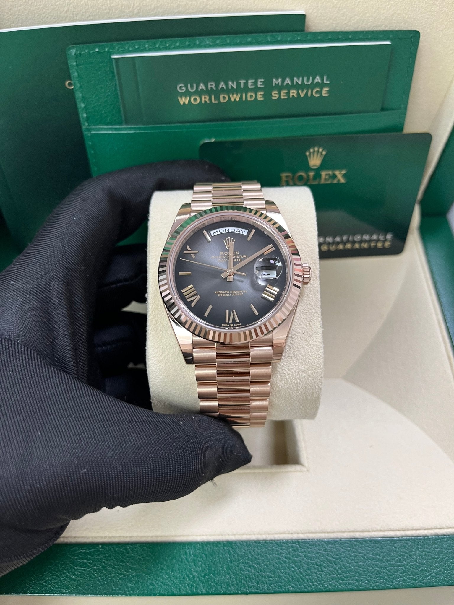 Rolex Day-Date 40 Slate Ombre Roman Dial 228235 – WatchesOff5th