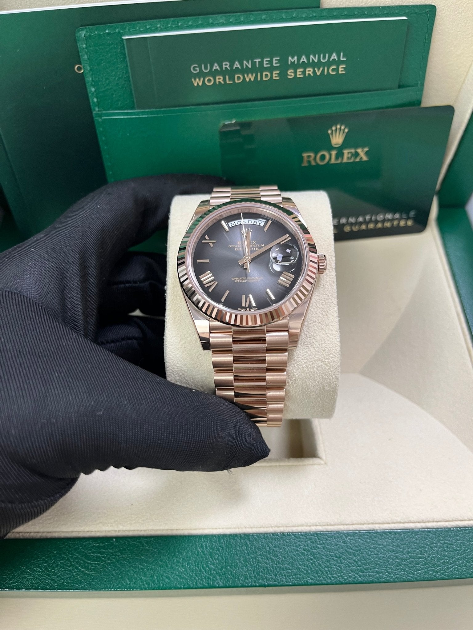 Rolex Day-Date 40 Slate Ombre Roman Dial 228235 – WatchesOff5th