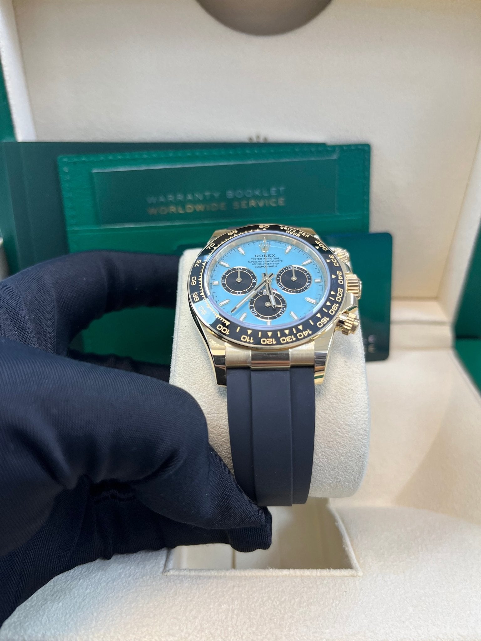 Rolex Daytona Yellow Gold Daytona Tiffany Dial on Oysterflex New 2025 ...