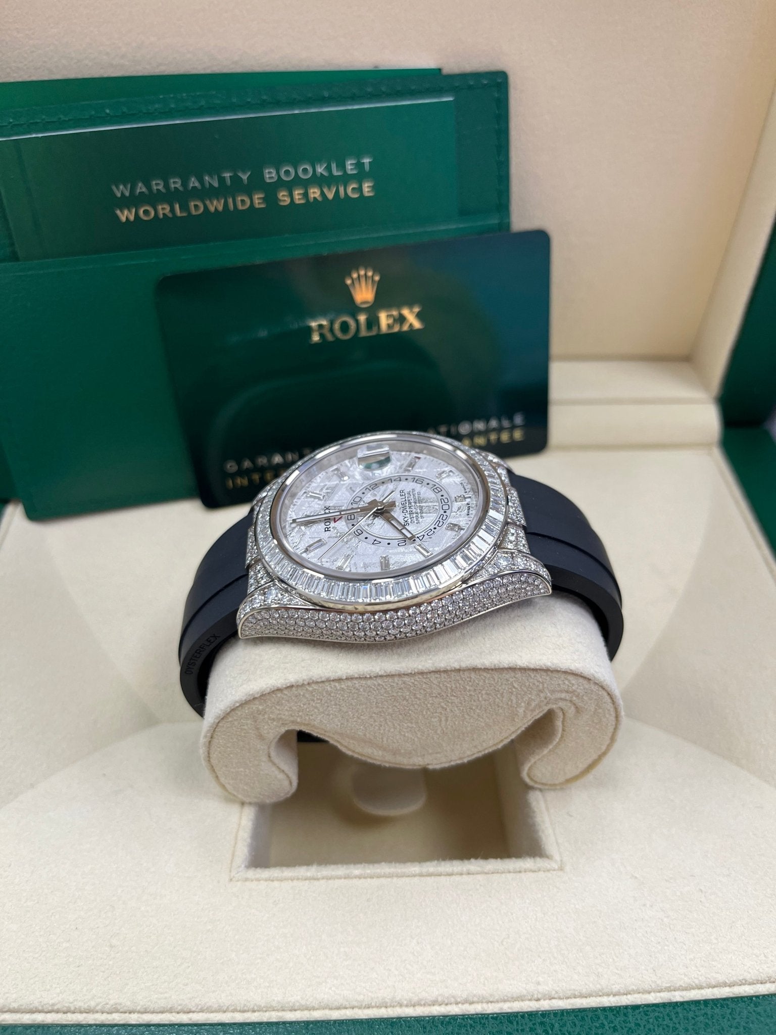 Rolex Sky-Dweller Meteorite Diamonds Baguette Dial Factory Diamonds 33 ...