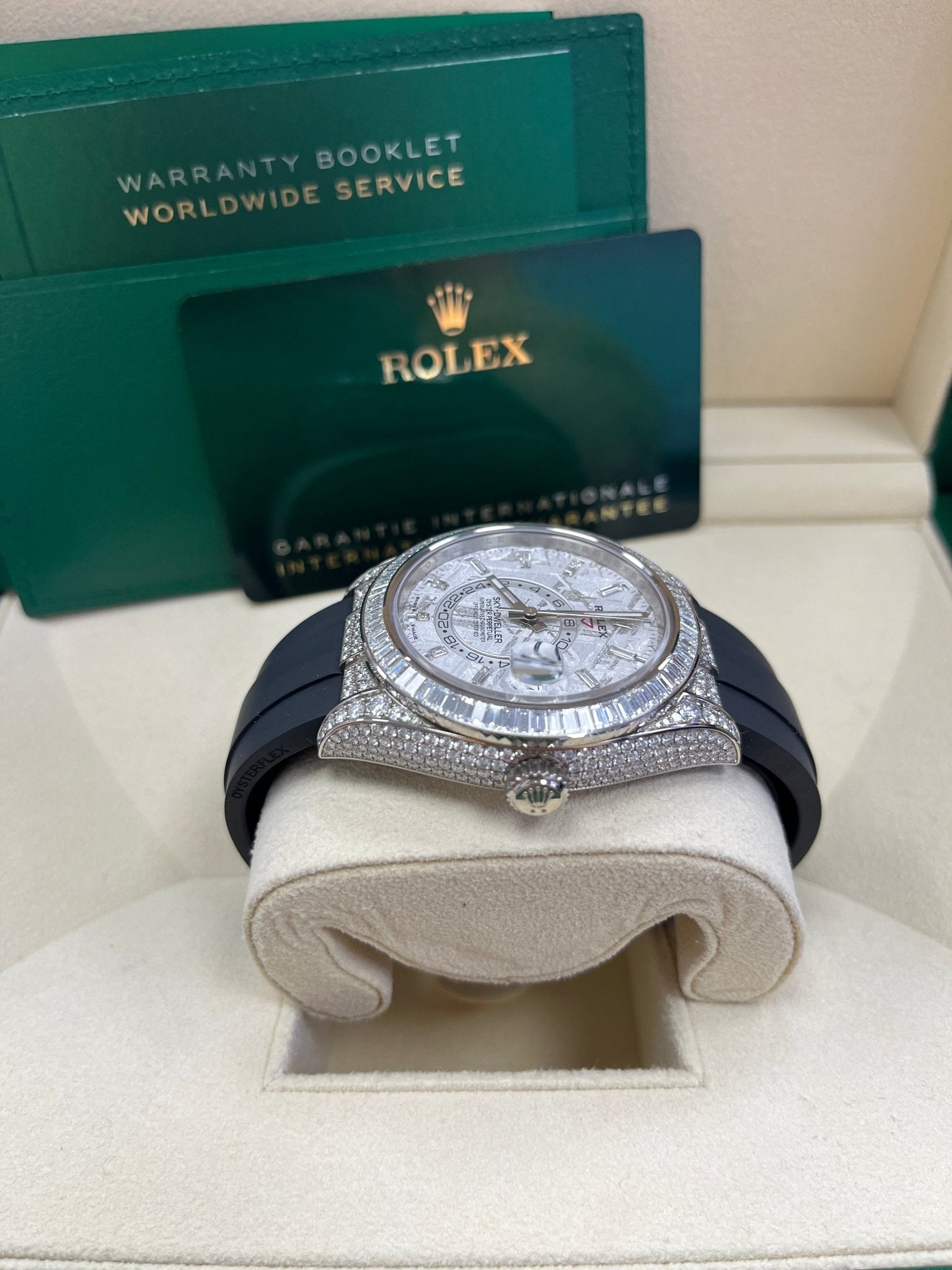 Rolex Sky-Dweller Meteorite Diamonds Baguette Dial Factory Diamonds 33 ...
