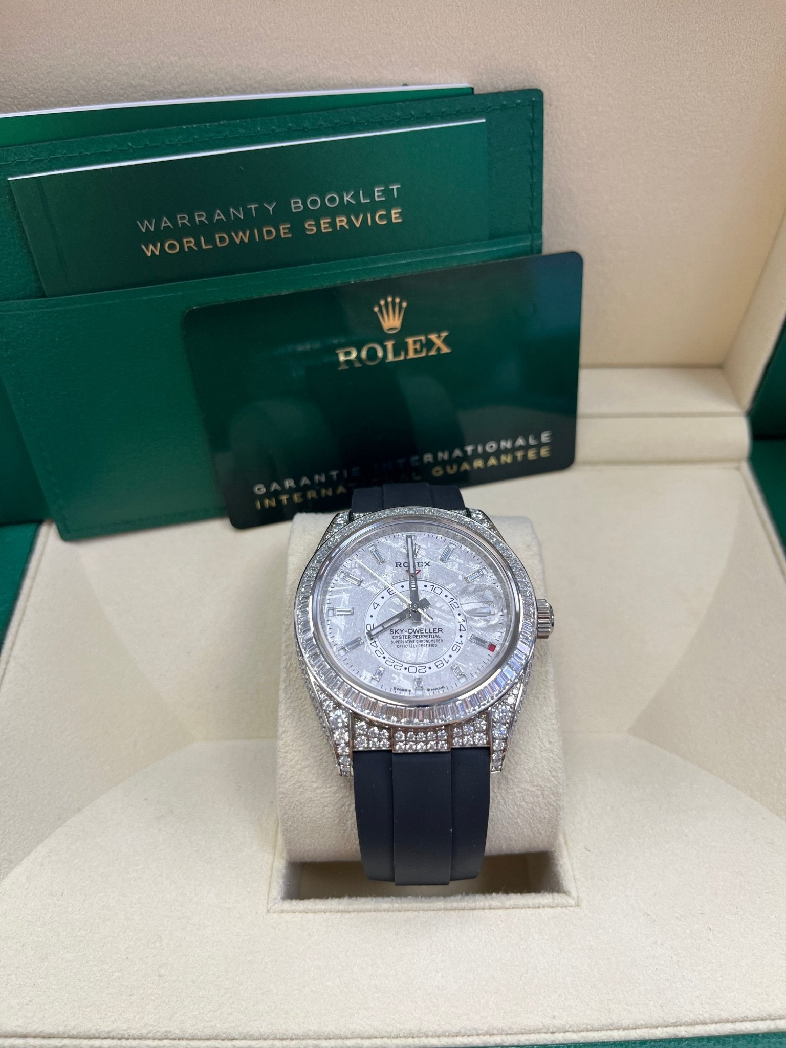 Rolex Sky-Dweller Meteorite Diamonds Baguette Dial Factory Diamonds 33 ...