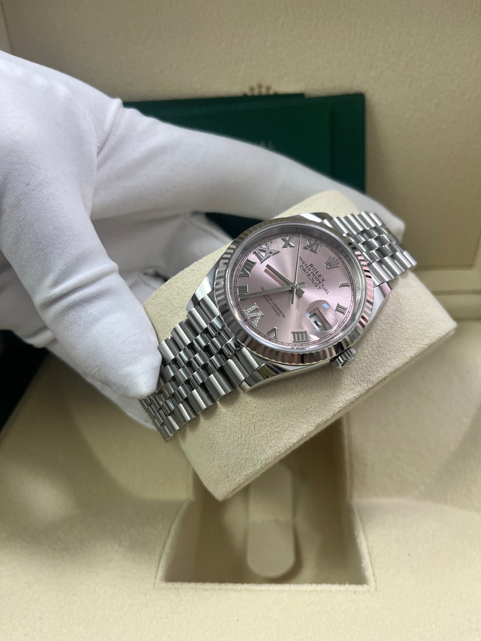 Rolex Datejust 36 Jubilee Pink Roman Dial Ladies (Reference 126234 ...