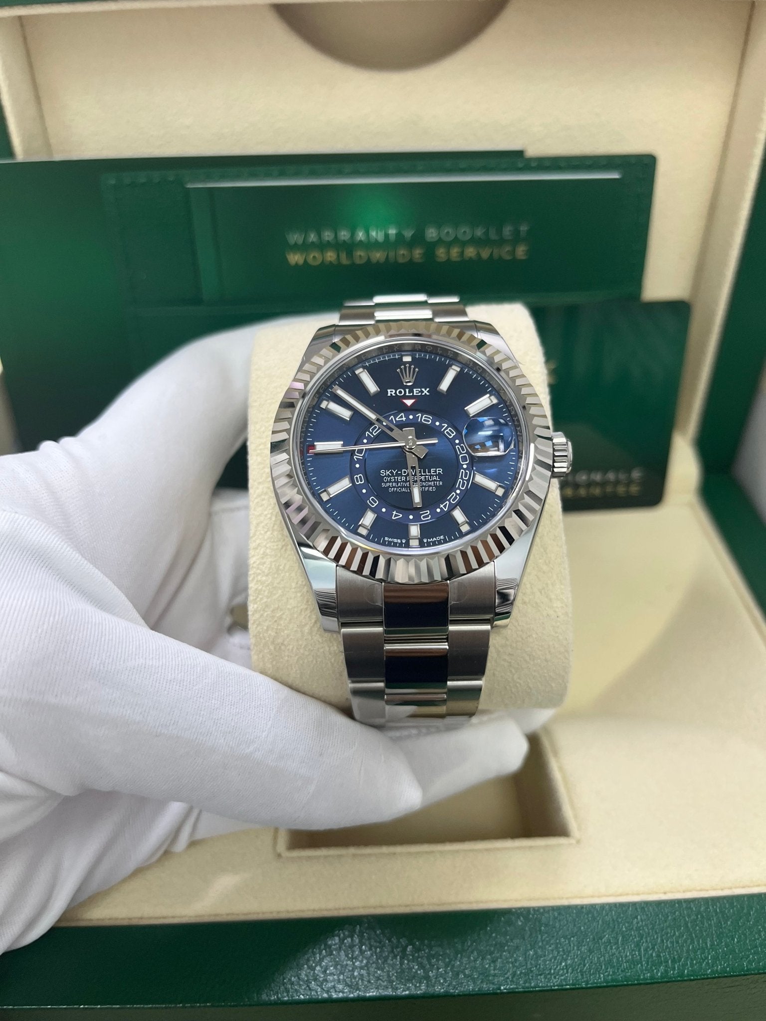 Rolex Sky-Dweller 42 mm Oystersteel and White Gold Blue Dial 336934 ...